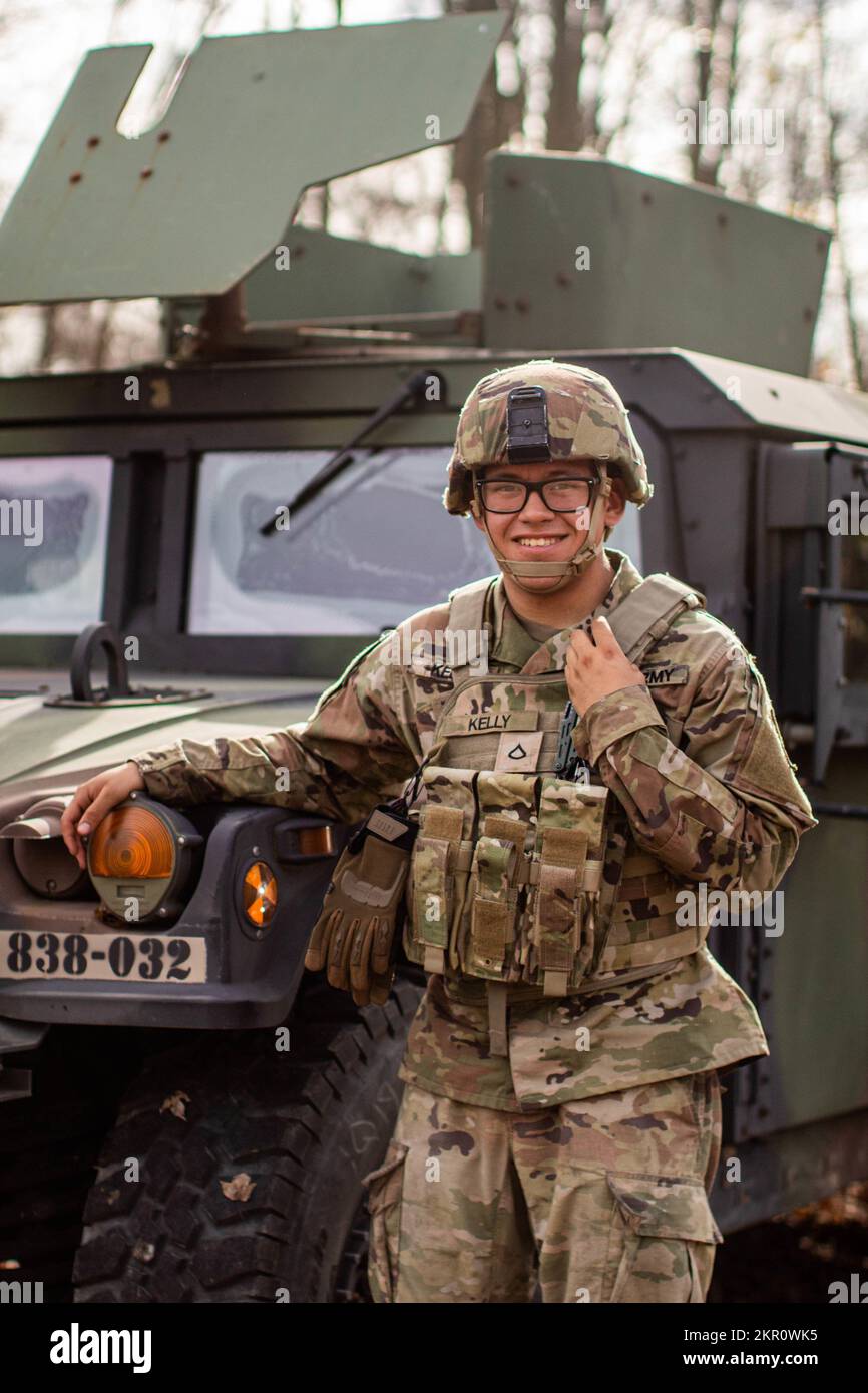 U.S. Army Pfc. Brian Kelly, with the 437th Military Police Battalion ...