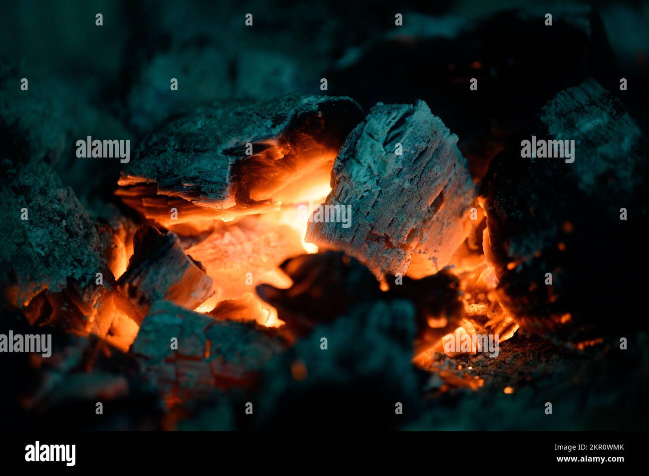 Detailed plan of the combustion chamber in the fireplace, burning wood ...