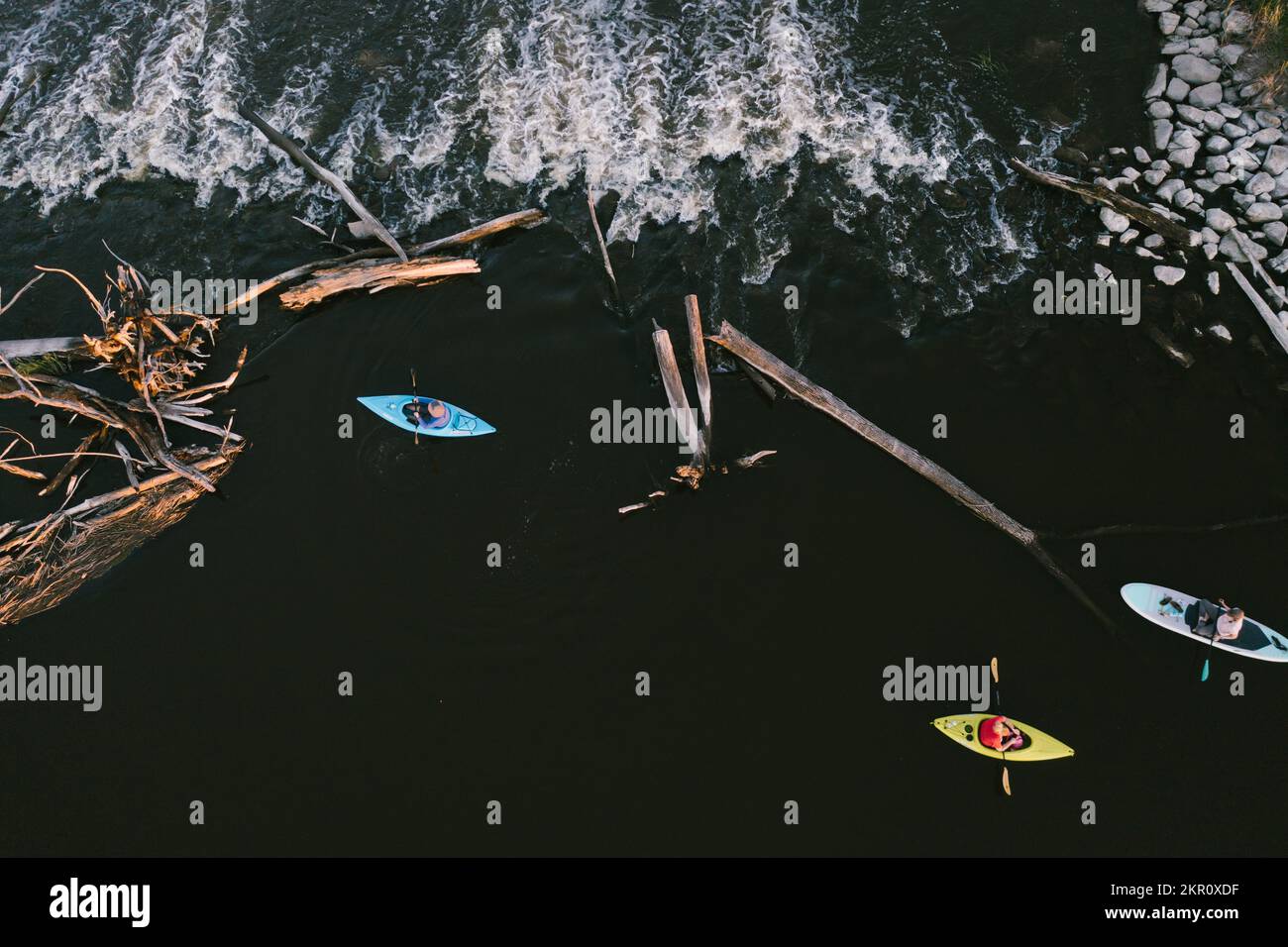 Woman kayak waterfall hi-res stock photography and images - Alamy