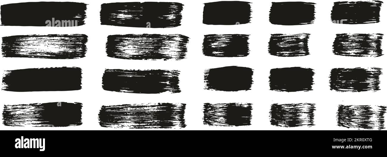 Flat Paint Brush Thick Straight Lines Mix High Detail Abstract Vector ...