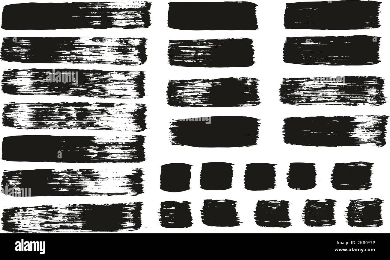 Flat Paint Brush Thick Straight Lines Mix High Detail Abstract Vector ...