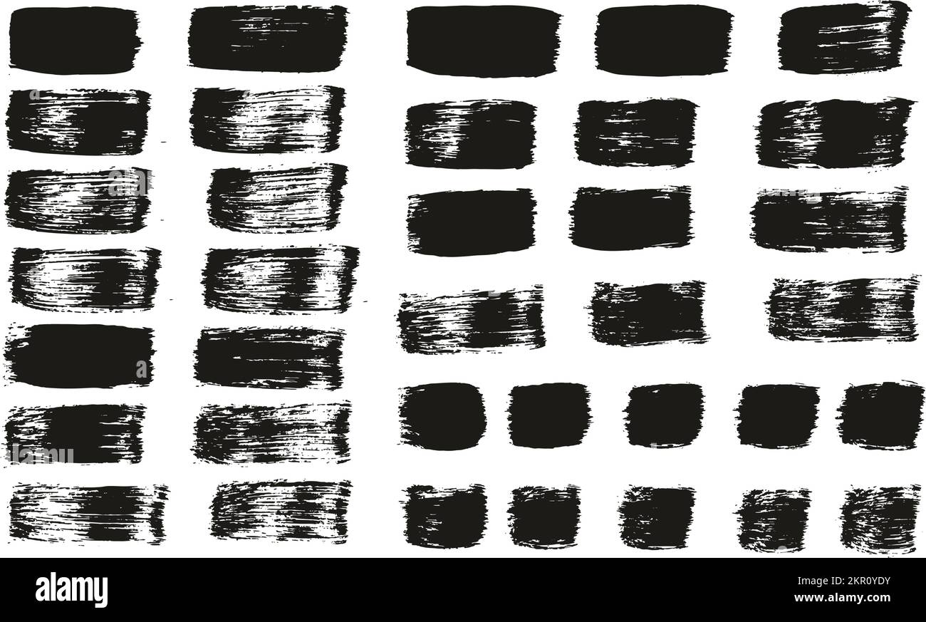 Flat Paint Brush Thick Straight Lines Mix High Detail Abstract Vector ...