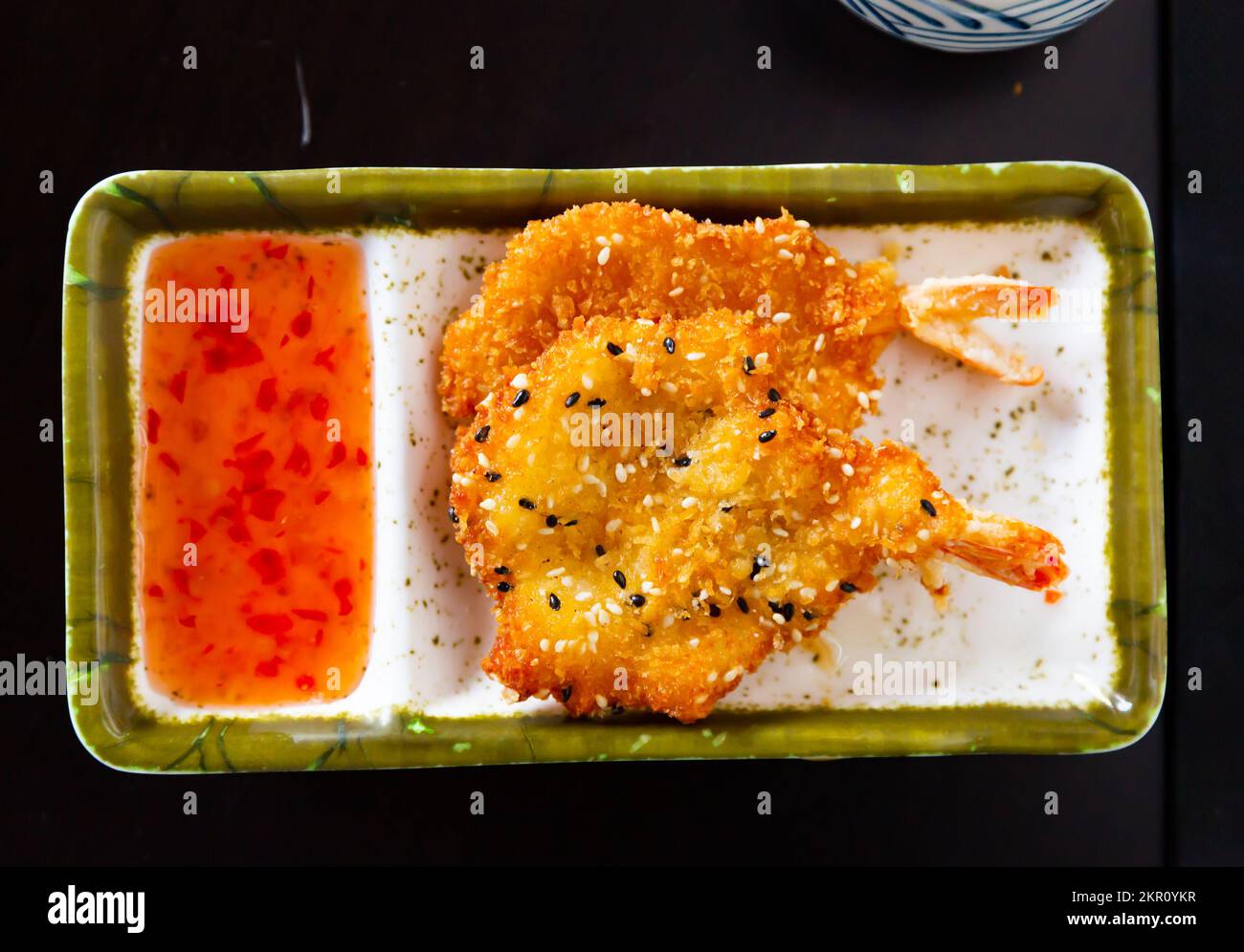 Fried prawns in tempura batter and sesame Stock Photo - Alamy