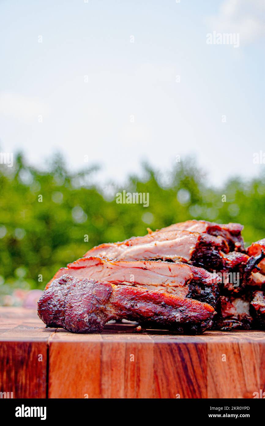 Sunday BBQ Country Sliced Ribs Stock Photo - Alamy