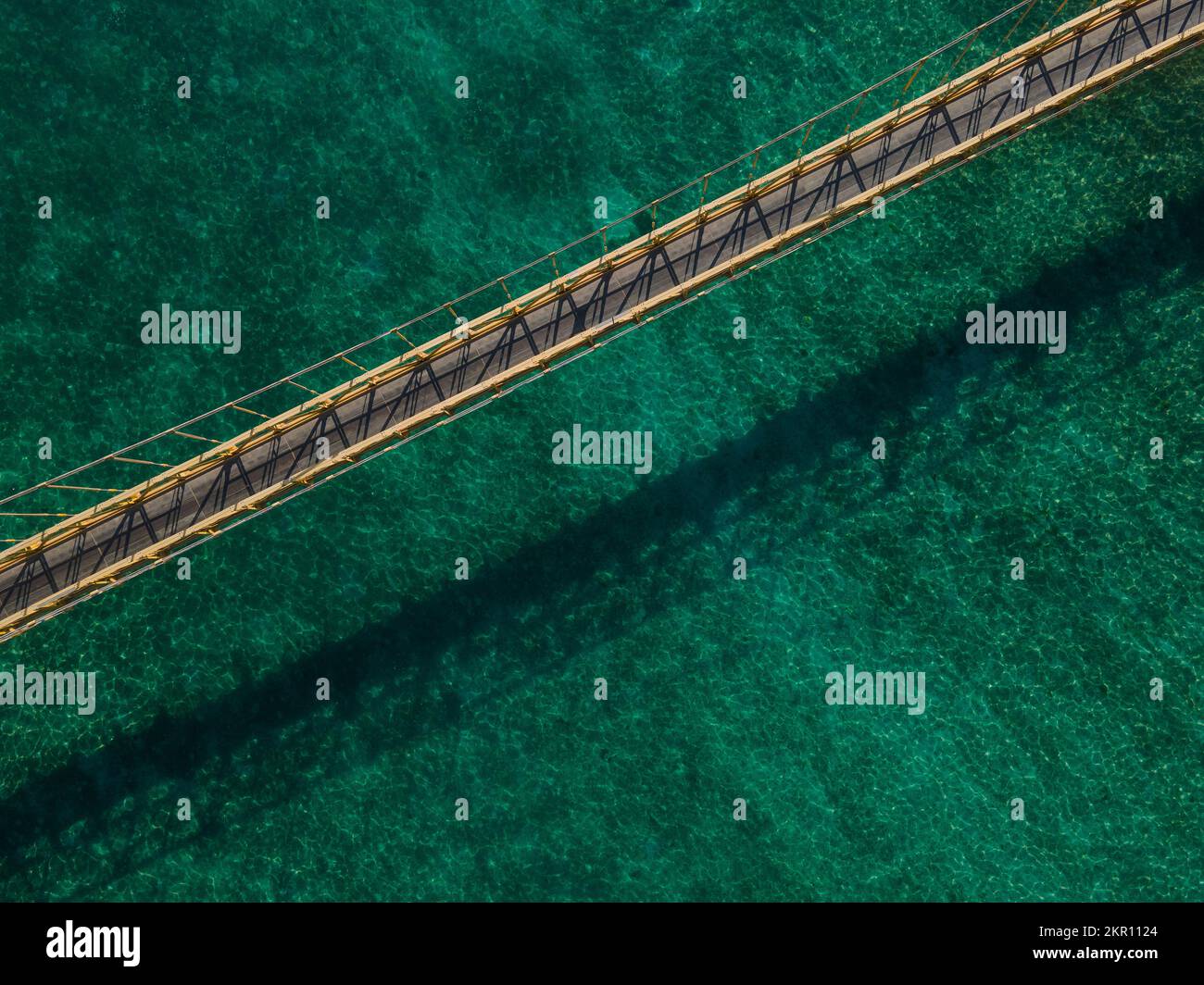 Aerial view of suspension bridge, Nusa Lembongan, Indonesia Stock Photo ...