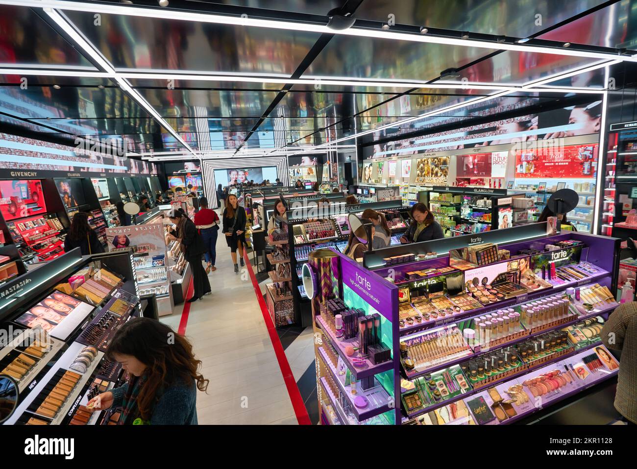 HONG KONG - CIRCA DECEMBER, 2019: interior shot of Sephora Hong Kong's ...
