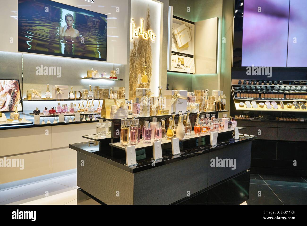 HONG KONG - CIRCA DECEMBER, 2019: interior shot of Dior store in IFC ...