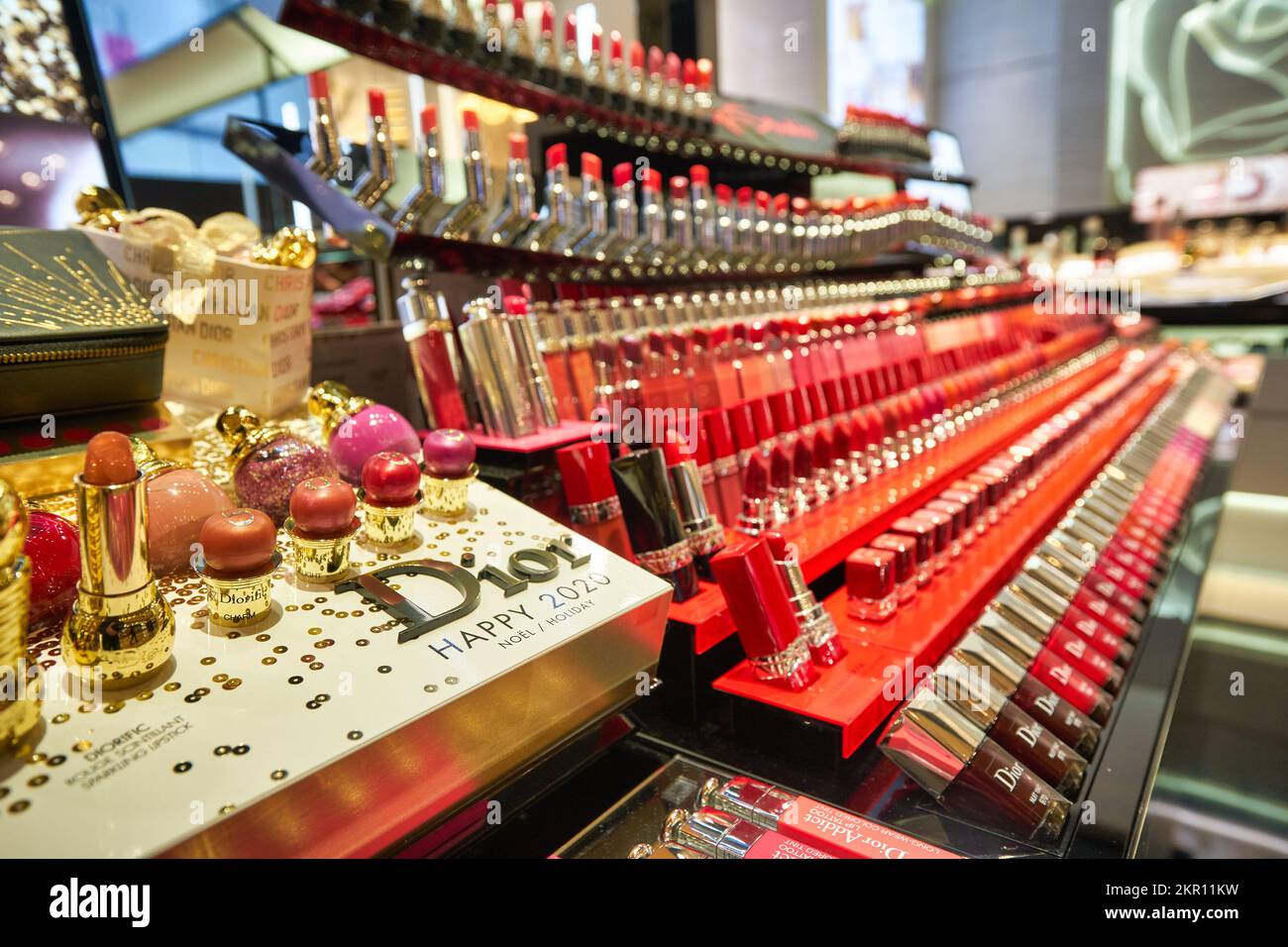 HONG KONG - CIRCA DECEMBER, 2019: interior shot of Dior store in IFC ...