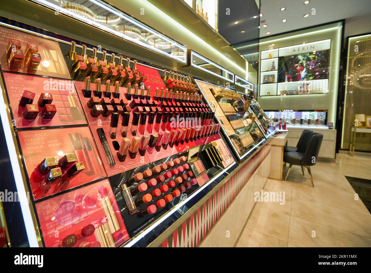HONG KONG - CIRCA DECEMBER, 2019: interior shot of Estee Lauder store ...