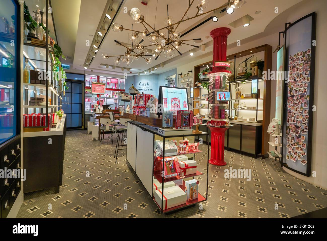 HONG KONG - CIRCA DECEMBER, 2019: interior shot of Fresh store at IFC ...