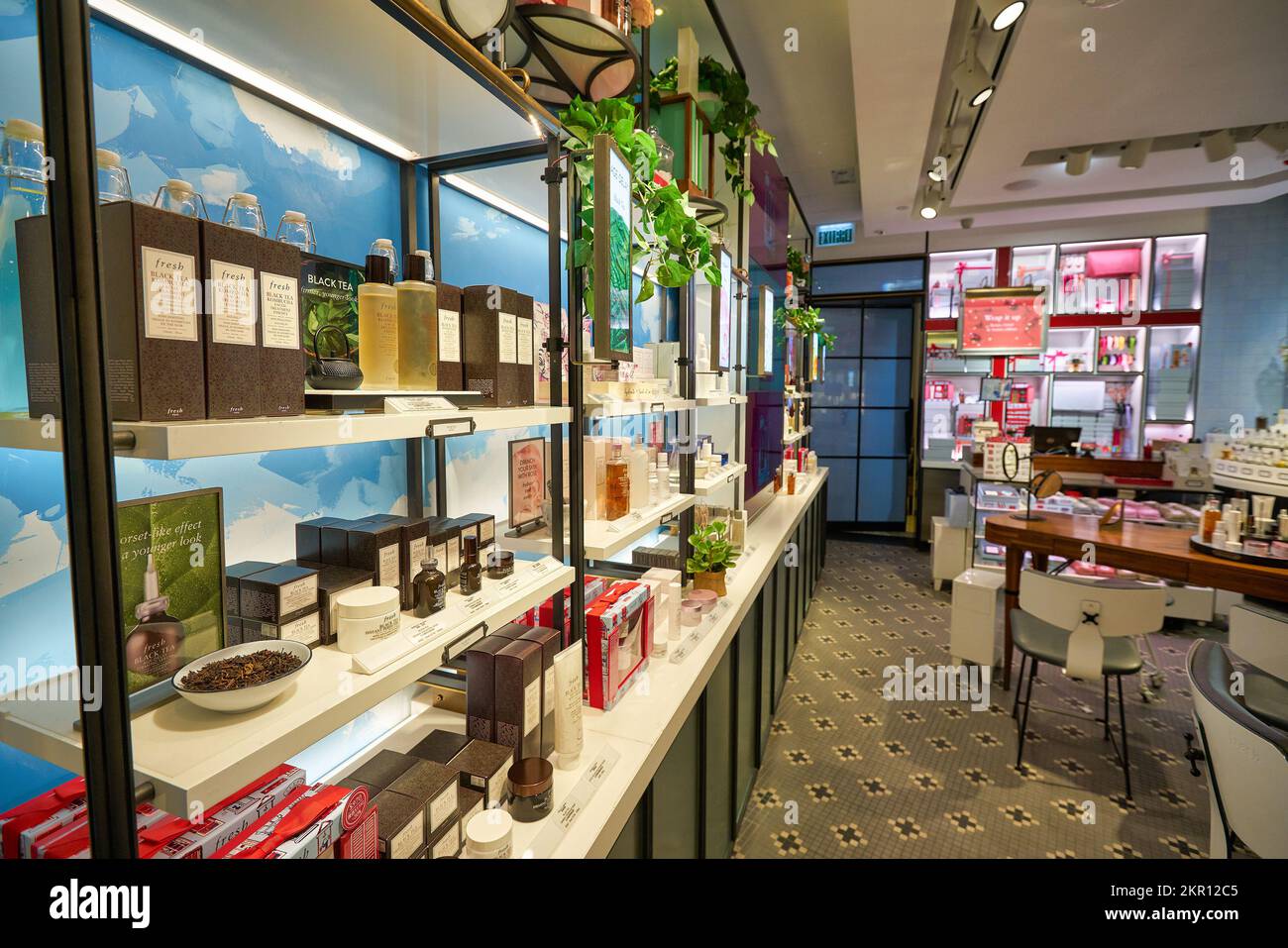 HONG KONG - CIRCA DECEMBER, 2019: interior shot of Fresh store at IFC ...