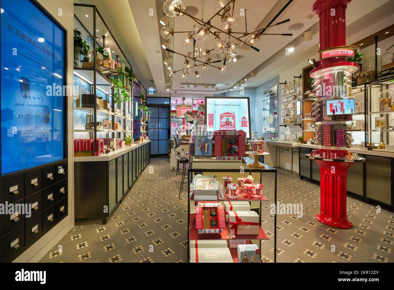HONG KONG - CIRCA DECEMBER, 2019: interior shot of Fresh store at IFC ...