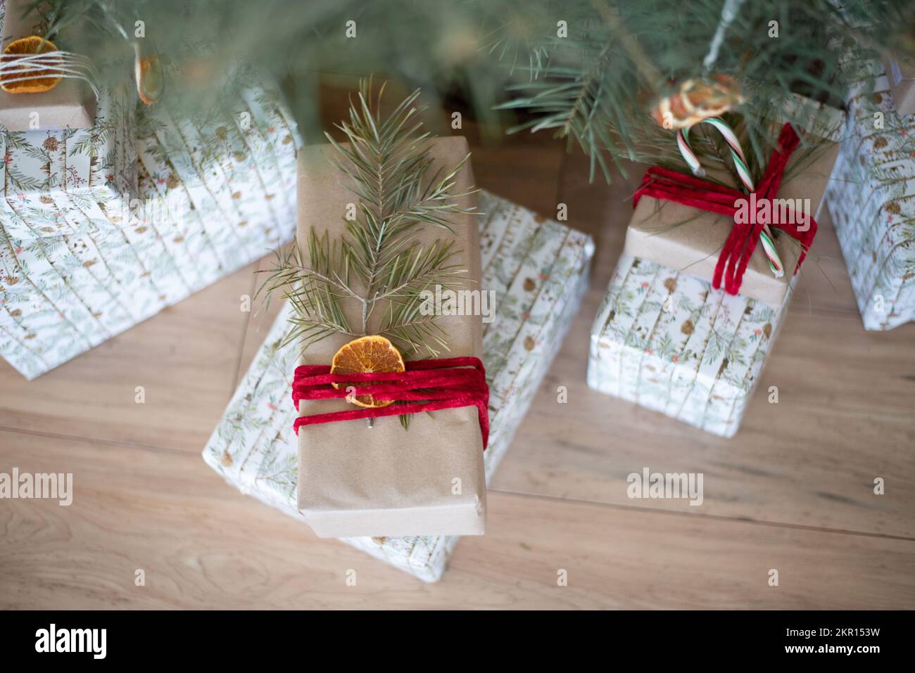 Christmas tree wood floor hi-res stock photography and images - Alamy