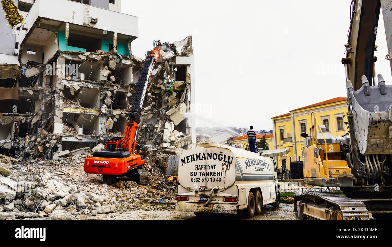 Izmir, Turkey, Turkey. 27th Nov, 2022. Construction equipment and a ...
