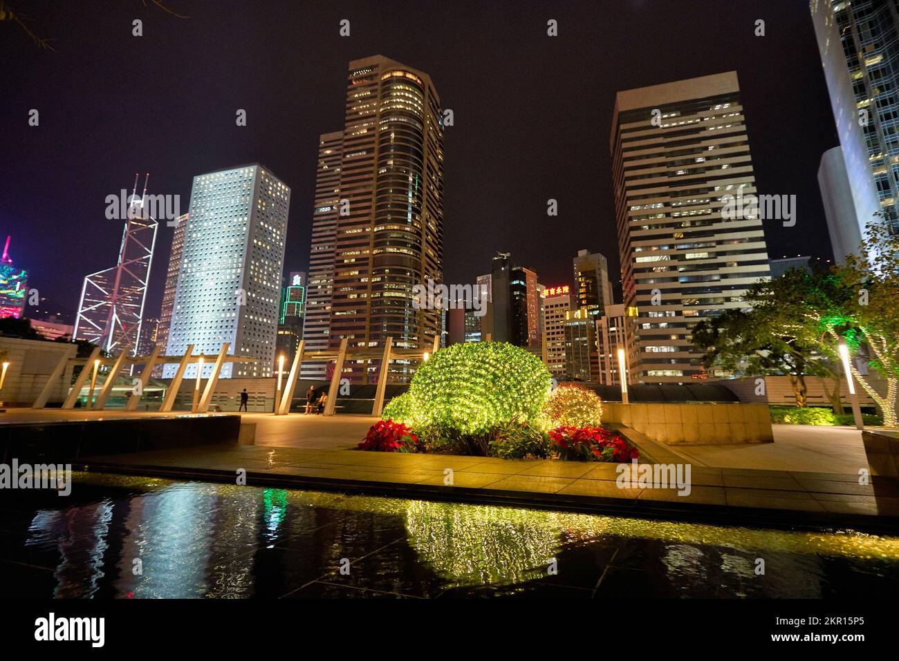 HONG KONG - CIRCA DECEMBER, 2019: IFC rooftop as seen at night Stock ...