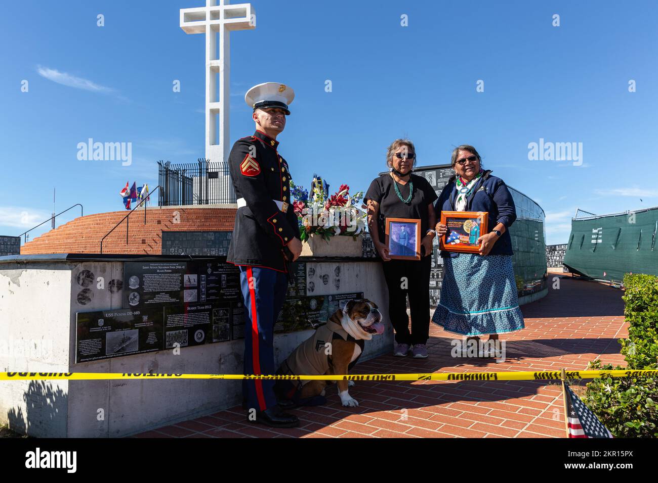 U.S. Marine Corps Cpl. Manny, the mascot for Marine Corps Recruit Depot ...