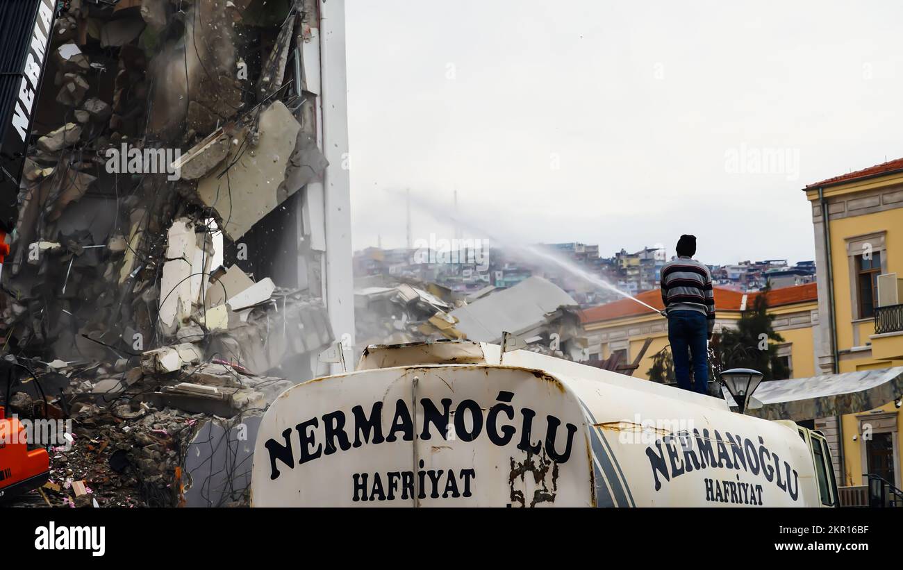 Izmir, Turkey, Turkey. 27th Nov, 2022. Construction equipment and a ...