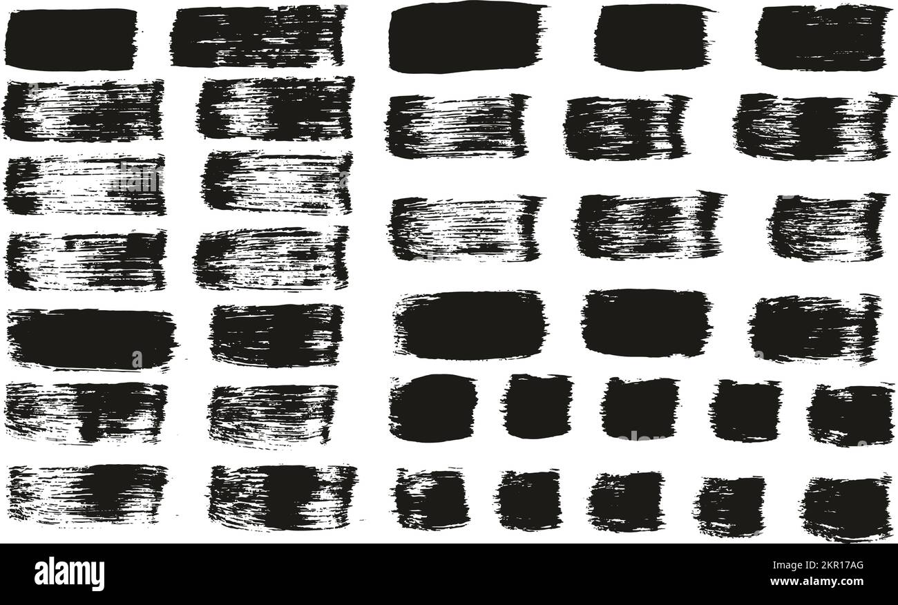 Flat Paint Brush Thick Straight Lines Mix High Detail Abstract Vector ...