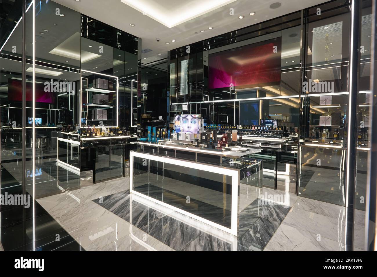 HONG KONG - CIRCA DECEMBER, 2019: interior shot of Tom Ford store in ...