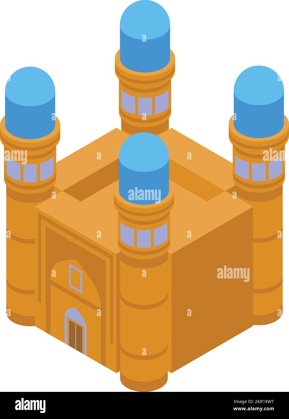 Uzbekistan mosque icon isometric vector. Tashkent architecture. Tourism ...