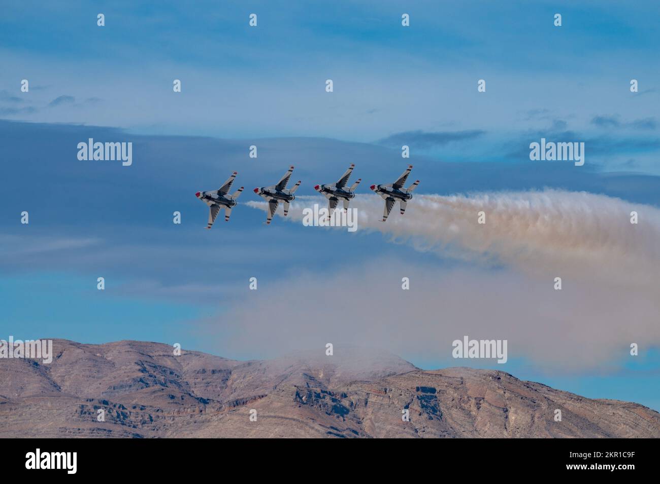 Four F-16 Fighting Falcon fighter jets assigned to the U.S. Air Force ...