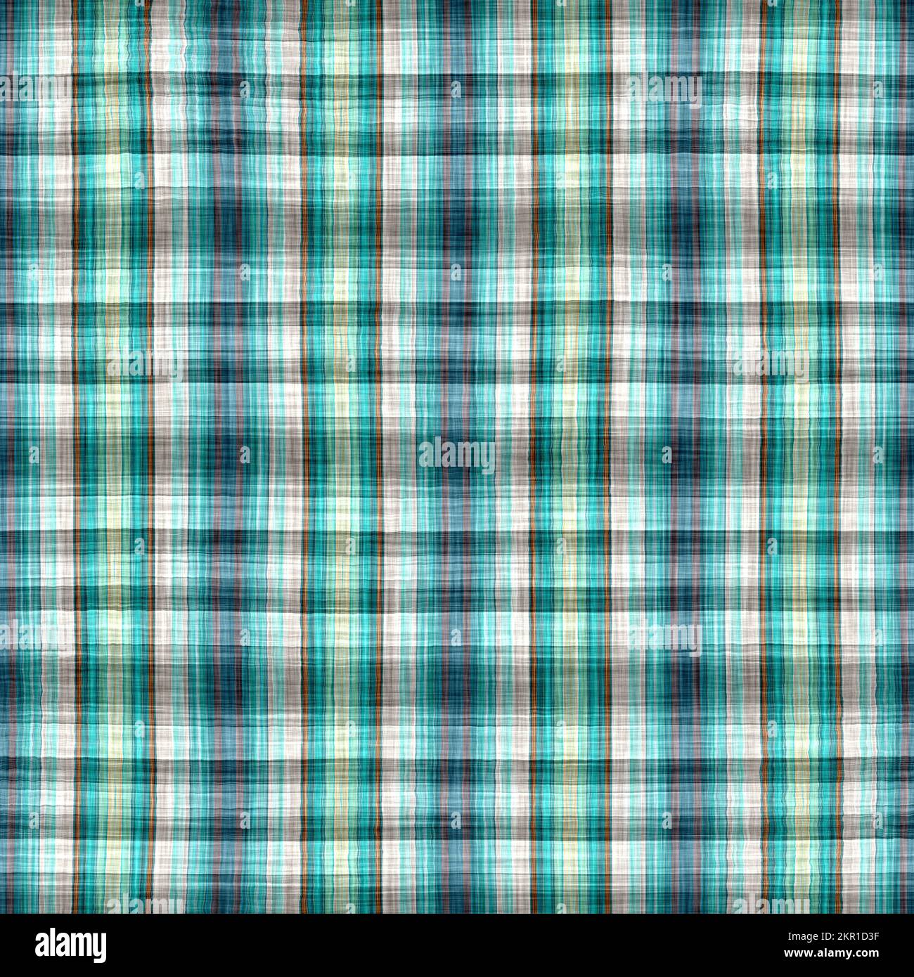 Teal rustic coastal beach house check fabric tile. Seamless sailor ...