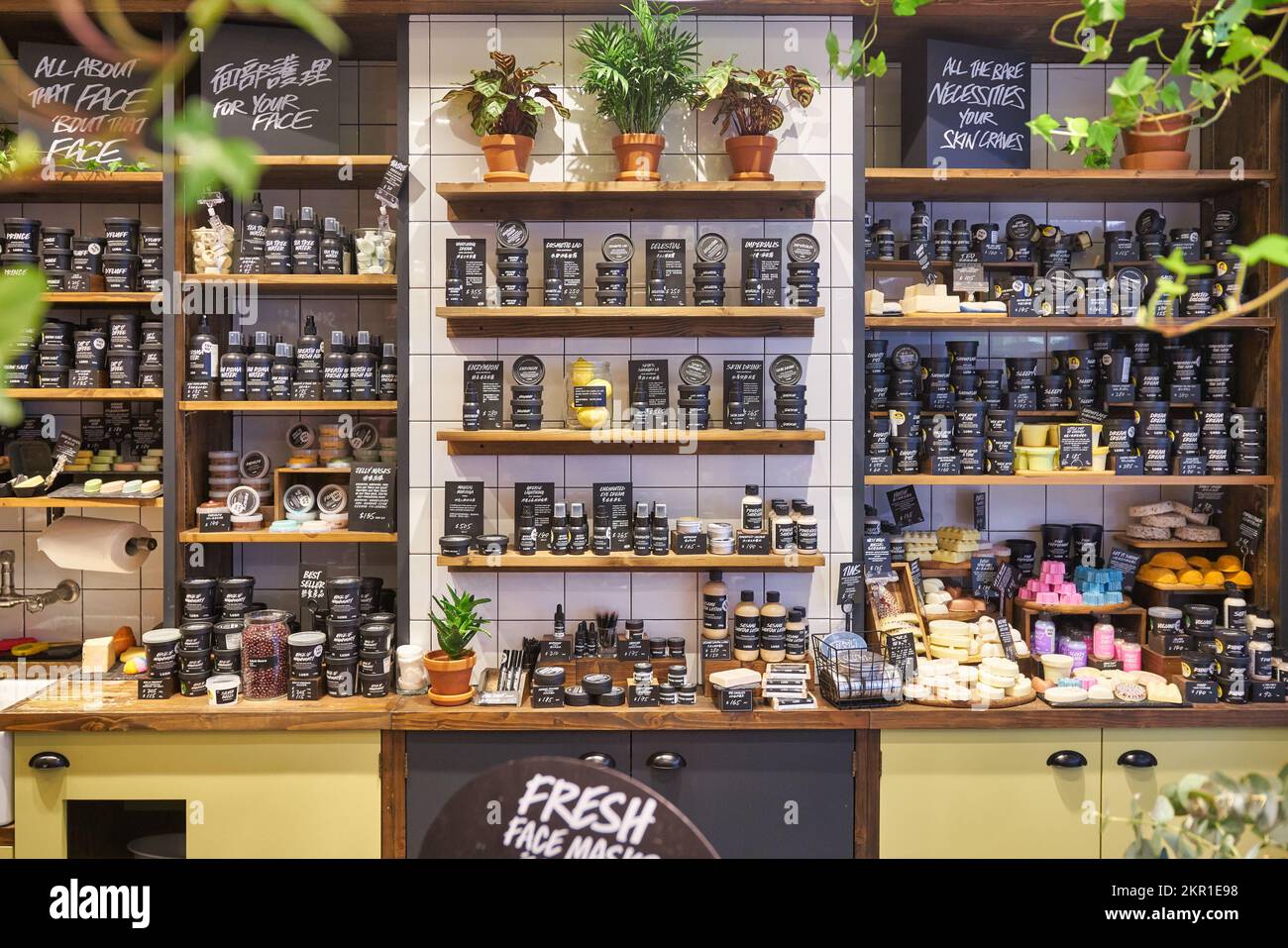 HONG KONG - CIRCA DECEMBER, 2019: interior shot of Lush store at ...