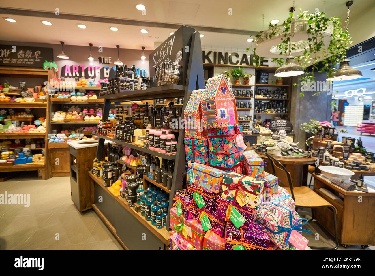 HONG KONG - CIRCA DECEMBER, 2019: interior shot of Lush store at ...
