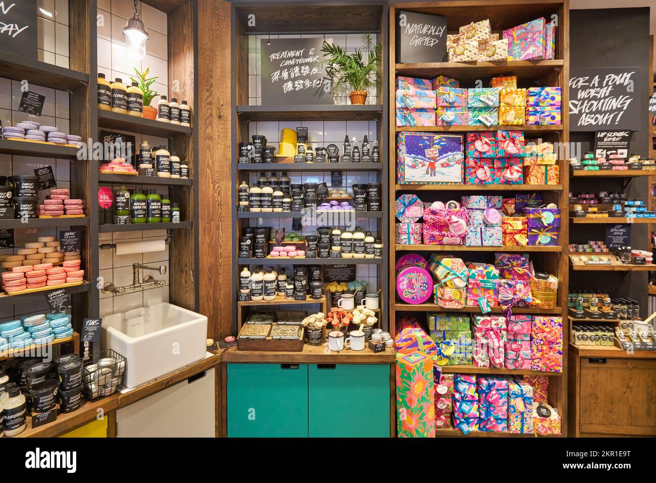 HONG KONG - CIRCA DECEMBER, 2019: interior shot of Lush store at ...
