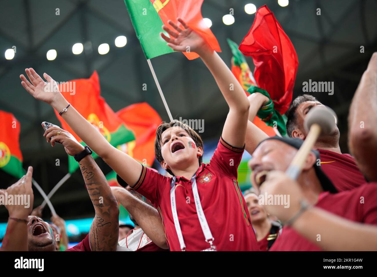 Lusail, Qatar. 28th Nov, 2022. Portugal fans (POR) Football/Soccer ...