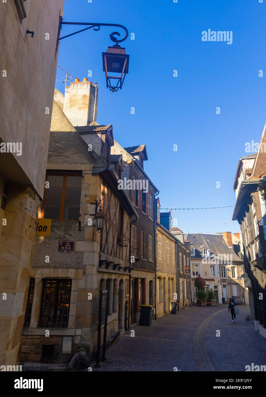View of the old streets of Montlucon, France Stock Photo - Alamy