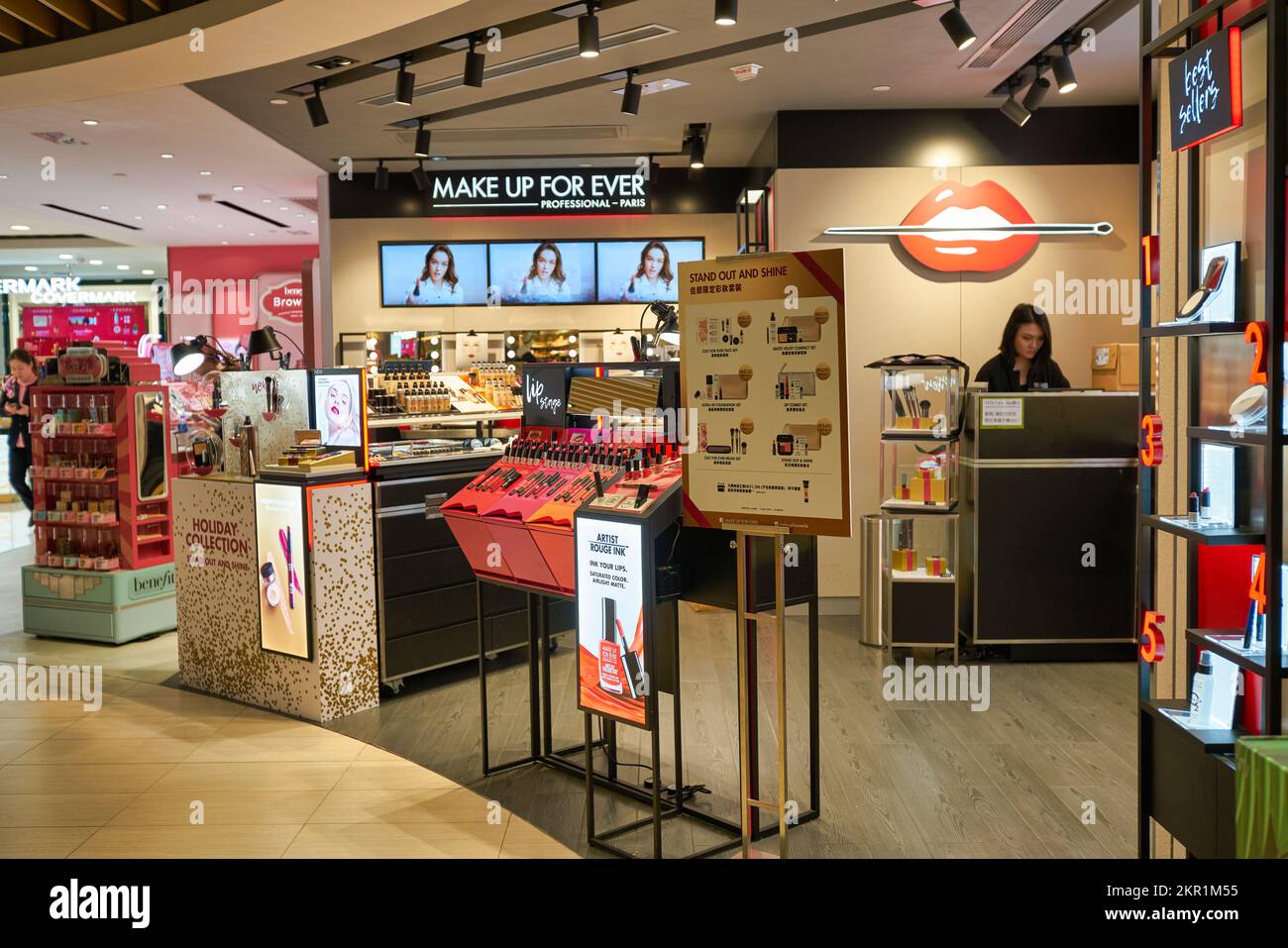 HONG KONG - CIRCA DECEMBER, 2019: makeup products on display in Make Up ...