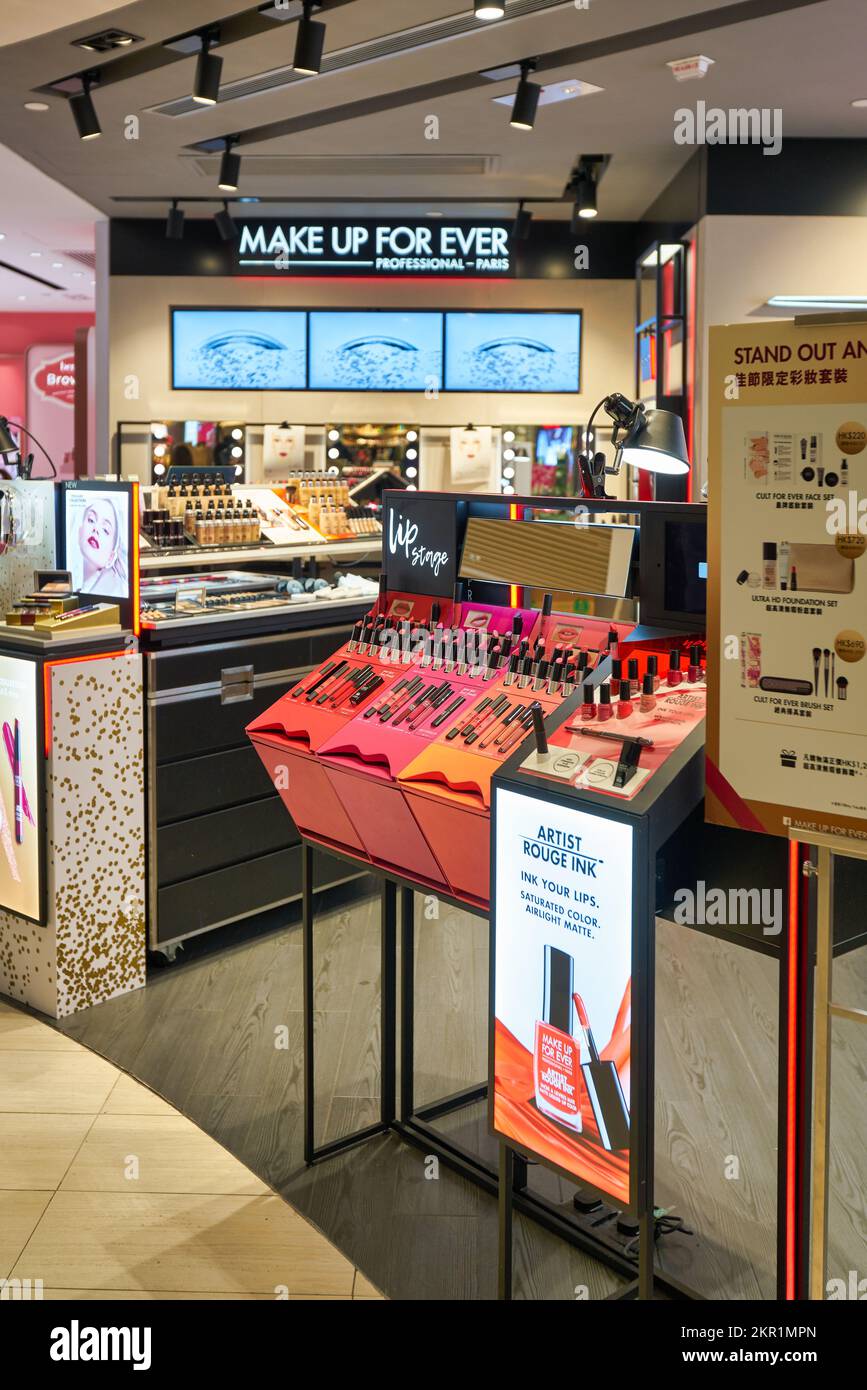 HONG KONG - CIRCA DECEMBER, 2019: makeup products on display in Make Up ...