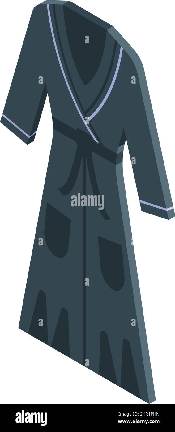 Black robe icon isometric vector. Folded fabric. Cotton stack Stock ...