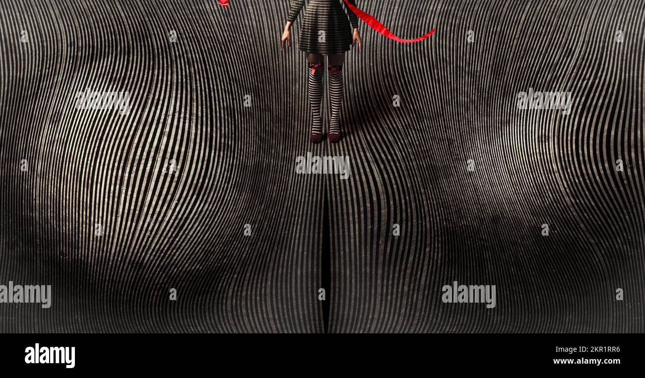 Wonderland fantasy portrait of a girl walking through an otherworldly ...