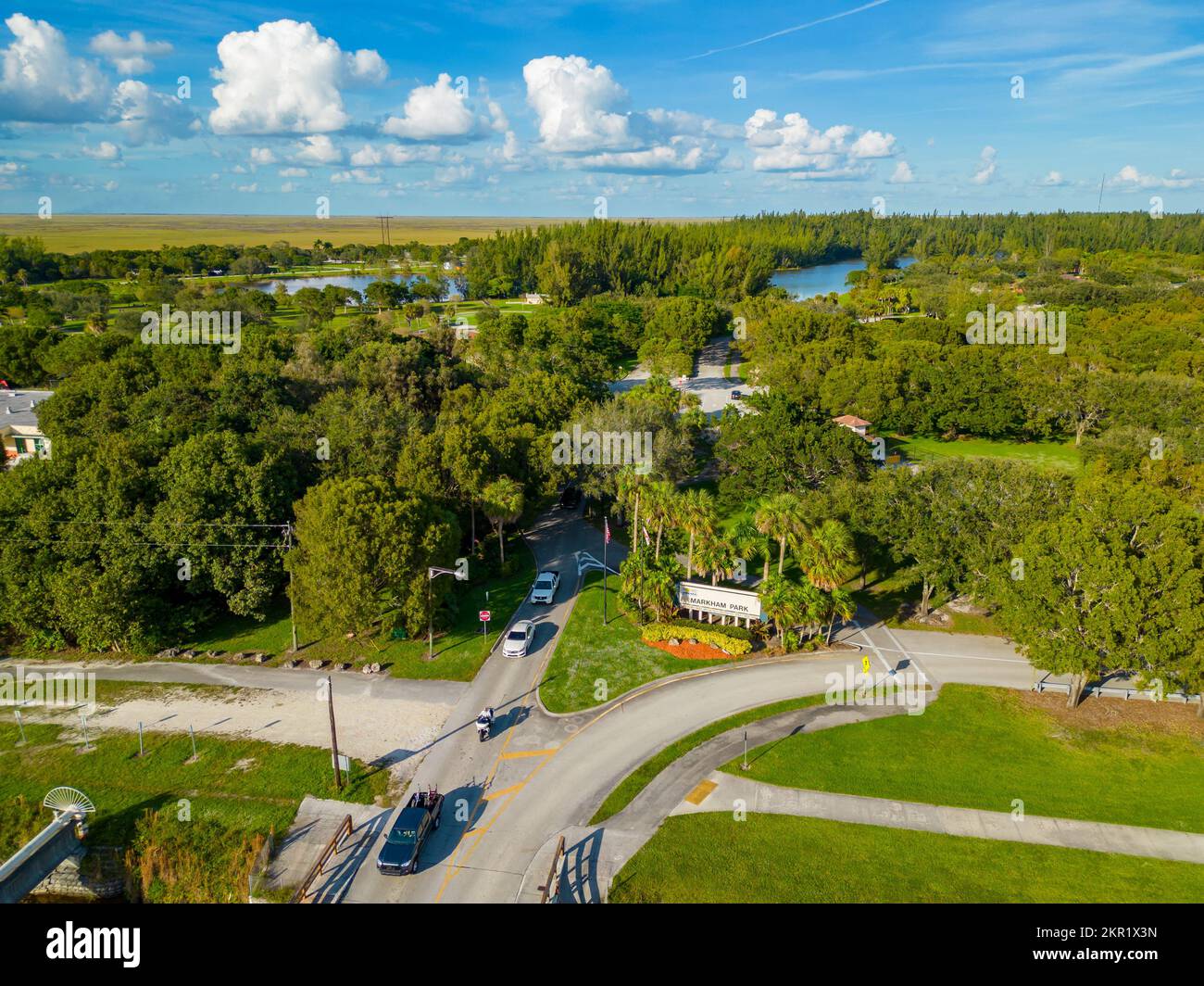 Aerial drone photo of Markham Park Sunrise FL USA Stock Photo - Alamy