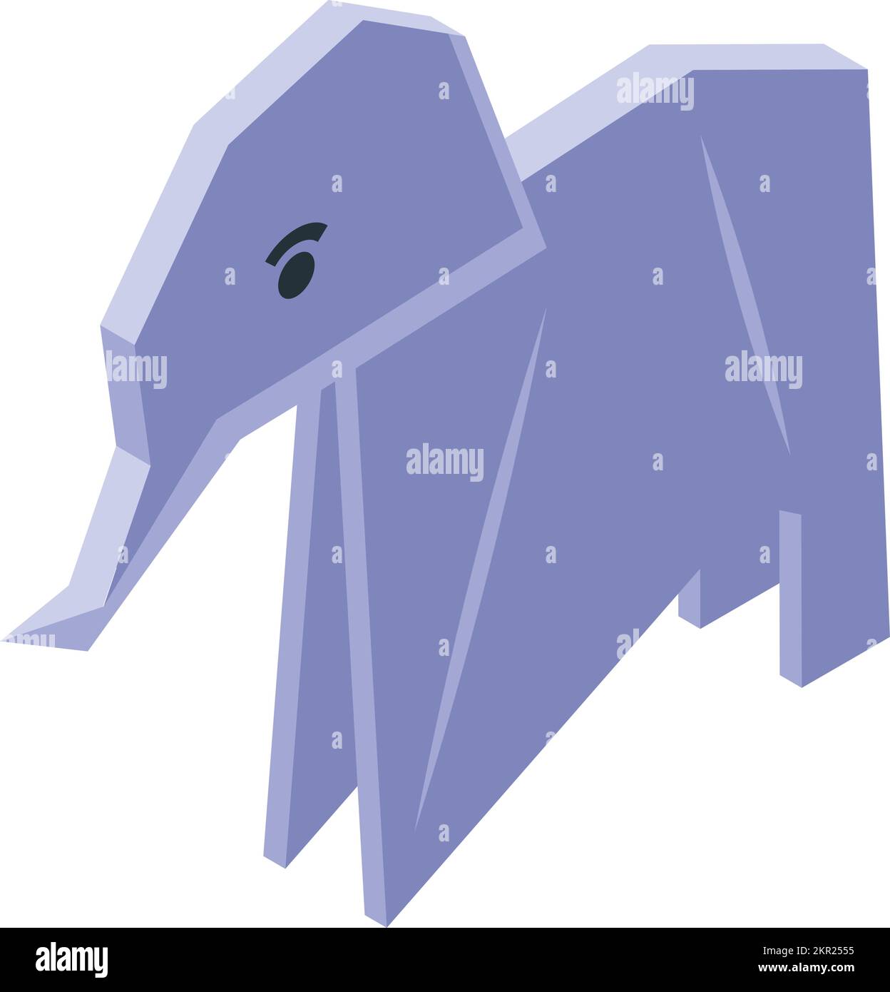 Origami elephant icon isometric vector. Animal paper. Cute folded Stock ...