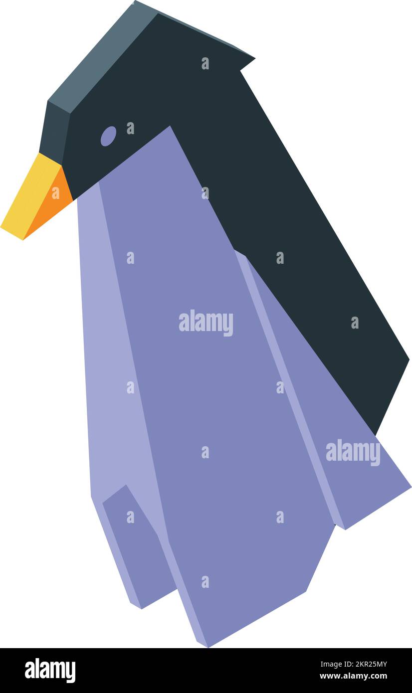 Origami penguin icon isometric vector. Animal paper. Folded animal ...