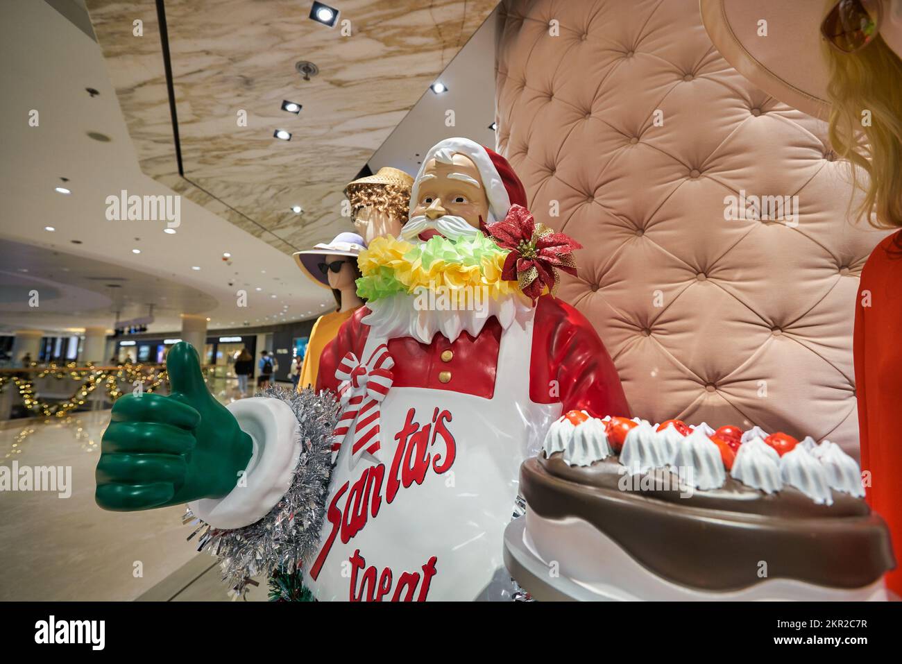 HONG KONG - CIRCA DECEMBER, 2019: close up shot of life-size Santa ...