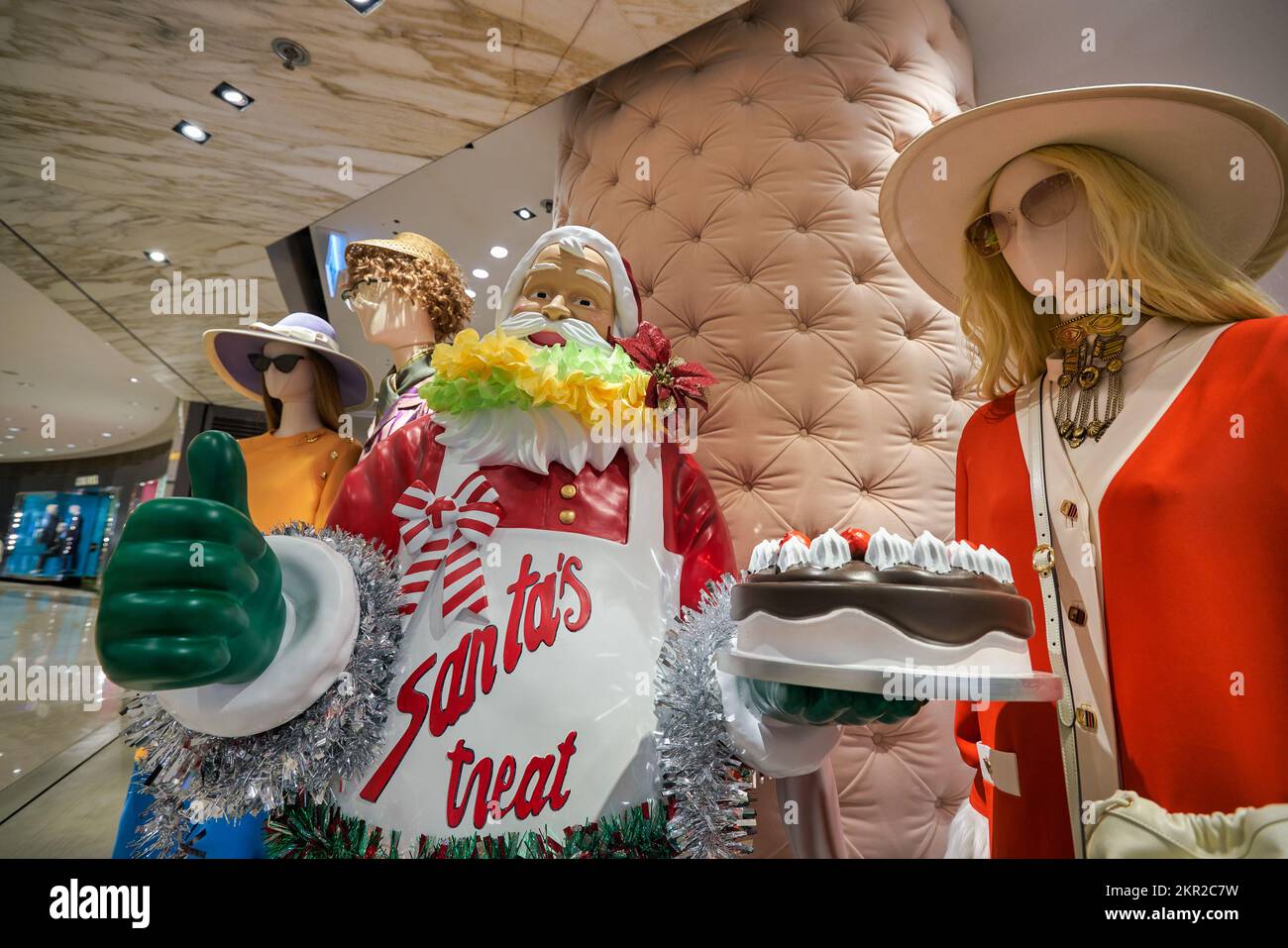 HONG KONG - CIRCA DECEMBER, 2019: close up shot of life-size Santa ...