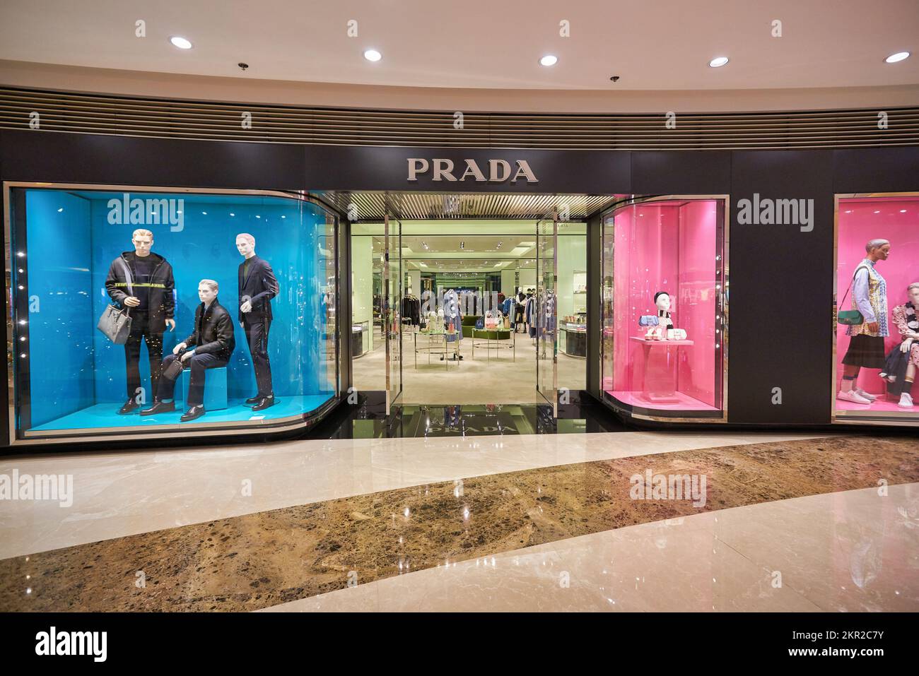 HONG KONG - CIRCA DECEMBER, 2019: Prada storefront at Elements shopping mall in Hong Kong Stock ...