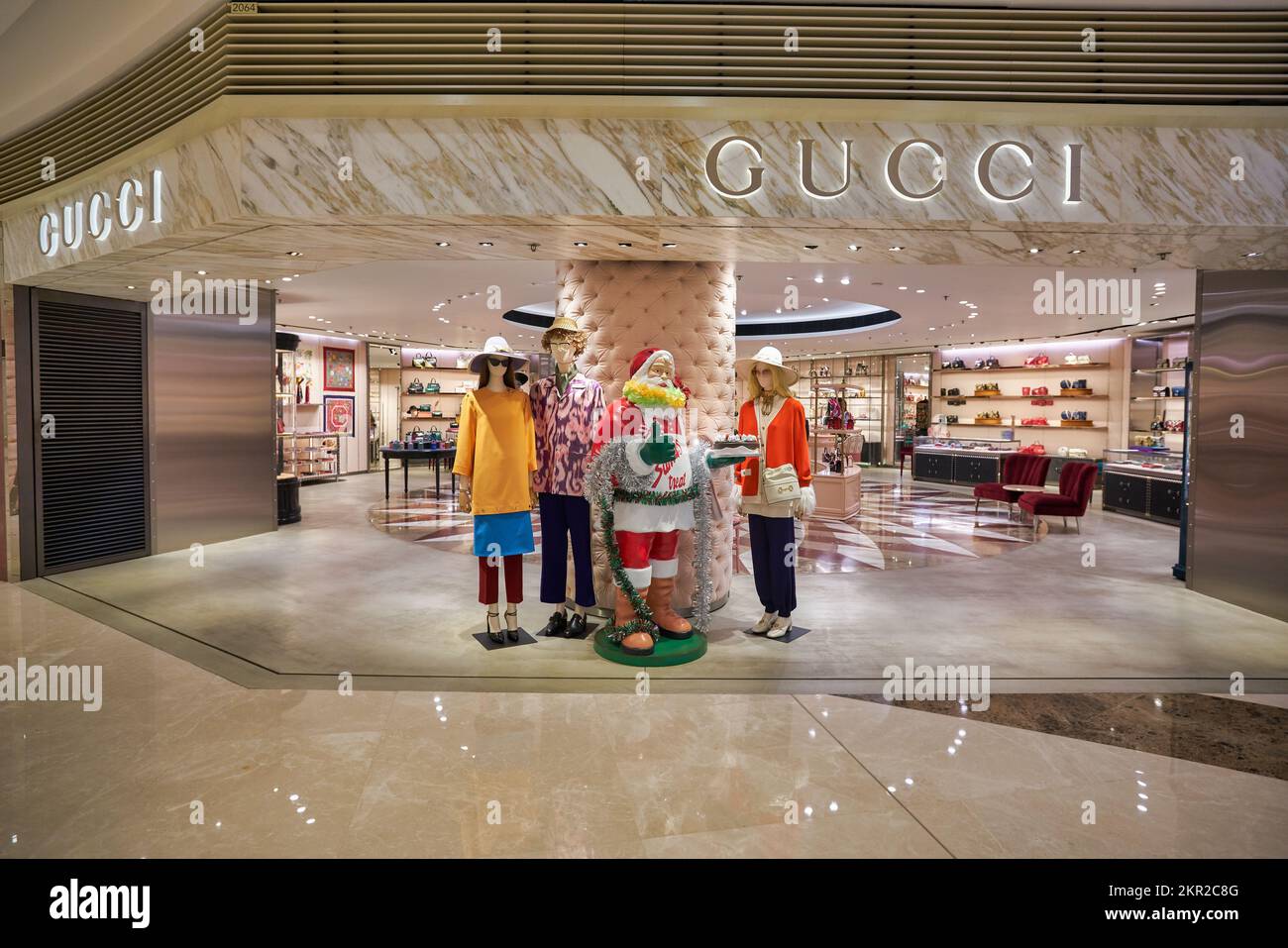 HONG KONG - CIRCA DECEMBER, 2019: Gucci store at Elements shopping mall ...