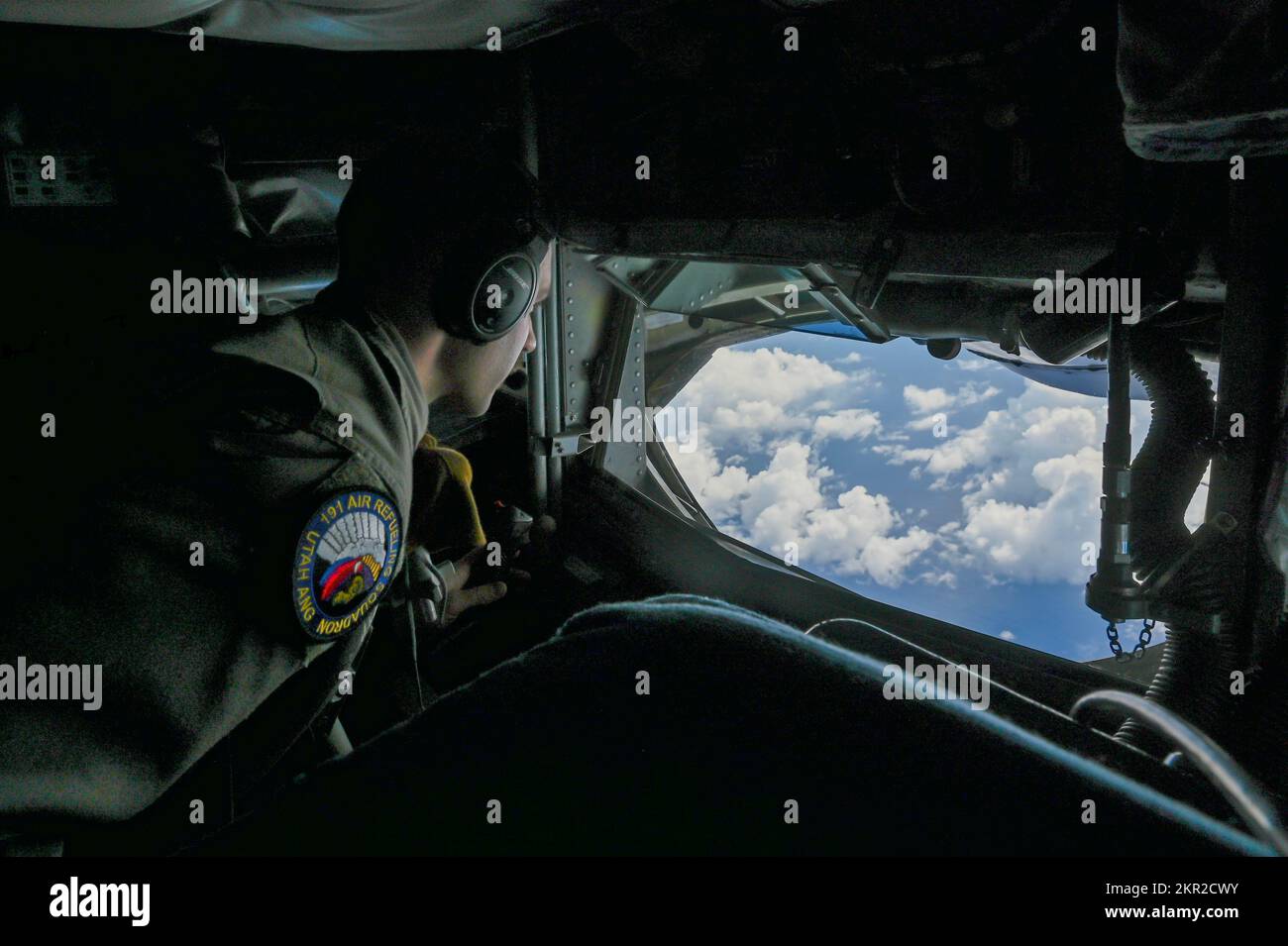 U.S. Air Force SrA Ty Willie, a boom operator assigned to the 191st Air ...