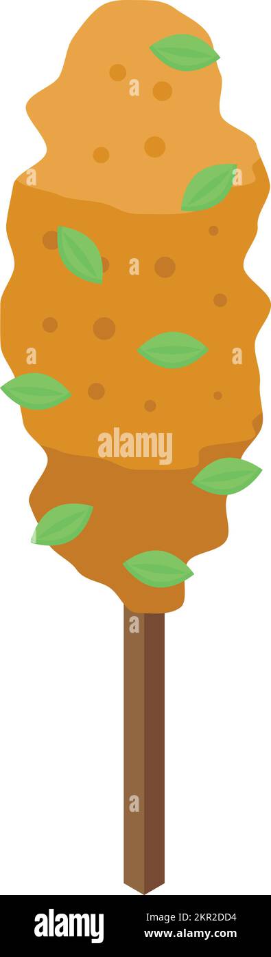 Leaf corn dog icon isometric vector. Corndog food. Sausage american ...