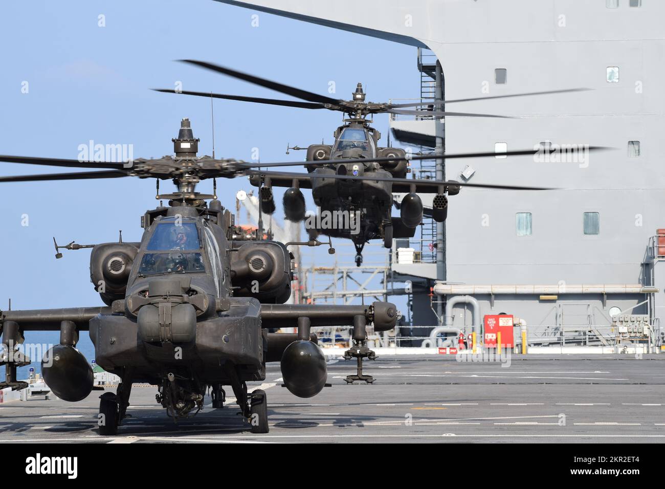 Two U.S. Army AH-64E Apache helicopters from 1st Battalion, 101st ...