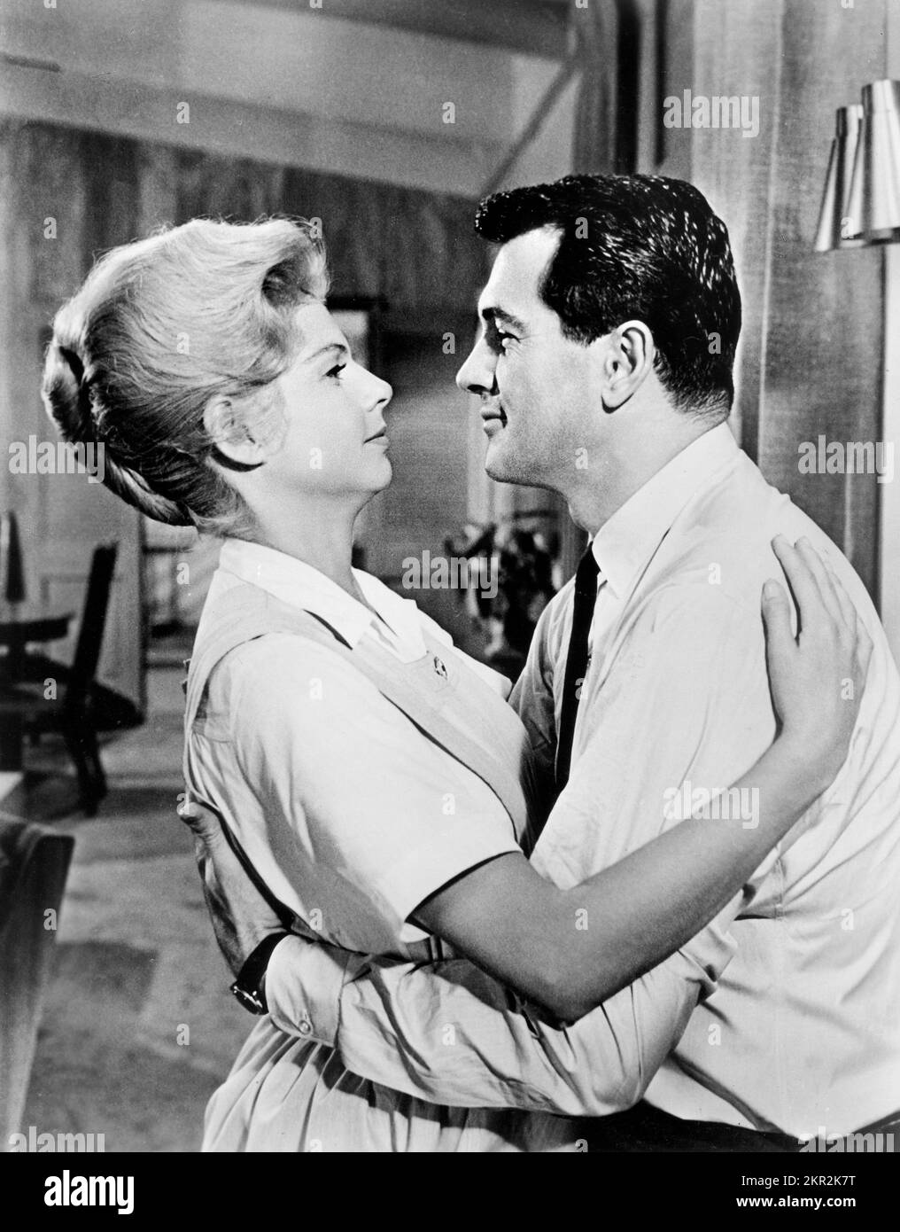 Mary Peach, Rock Hudson, on-set of the Film, "A Gathering of Eagles ...