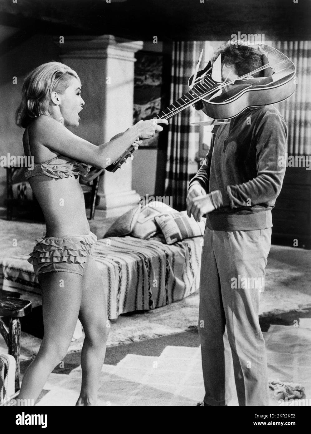 Chris Noel, Fabrizio Mioni, on-set of the Film, "Get Yourself a College Girl", MGM, 1964 Stock ...