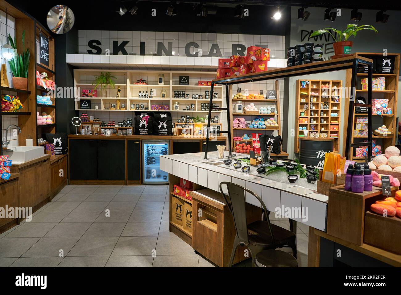 SAINT PETERSBURG, RUSSIA - CIRCA SEPTEMBER, 2022: interior shot of Lush ...