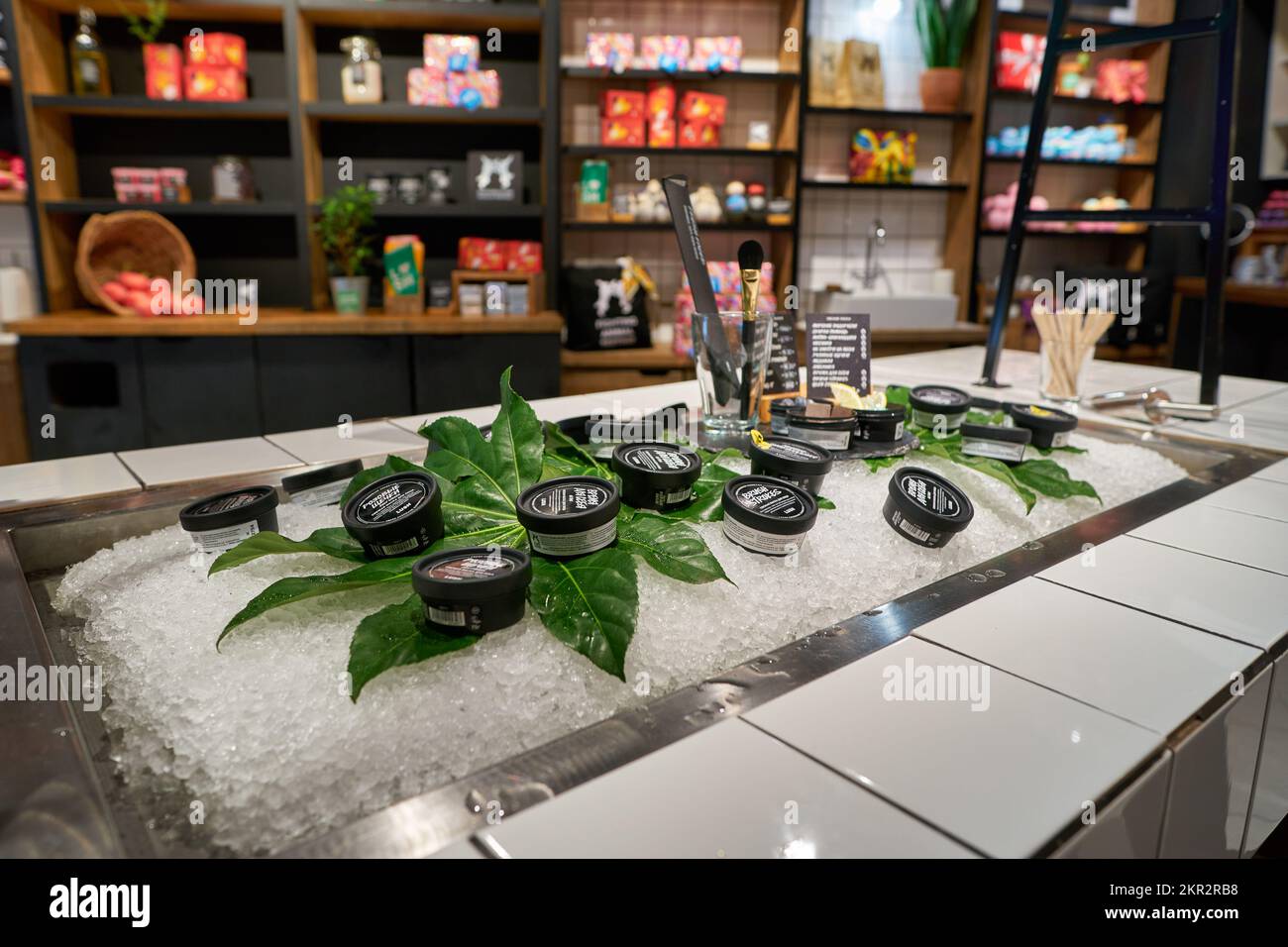 SAINT PETERSBURG, RUSSIA - CIRCA SEPTEMBER, 2022: interior shot of Lush ...