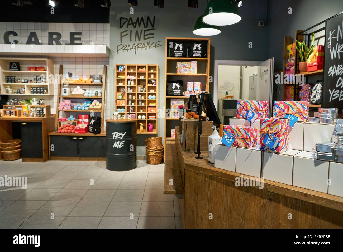 SAINT PETERSBURG, RUSSIA - CIRCA SEPTEMBER, 2022: interior shot of Lush ...